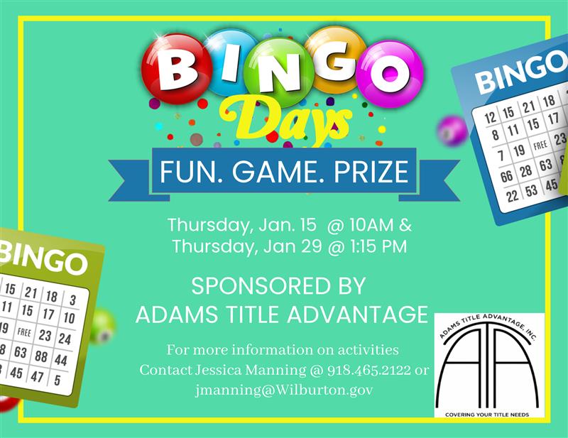 BINGO - Senior Citizens Center - City of Wilburton